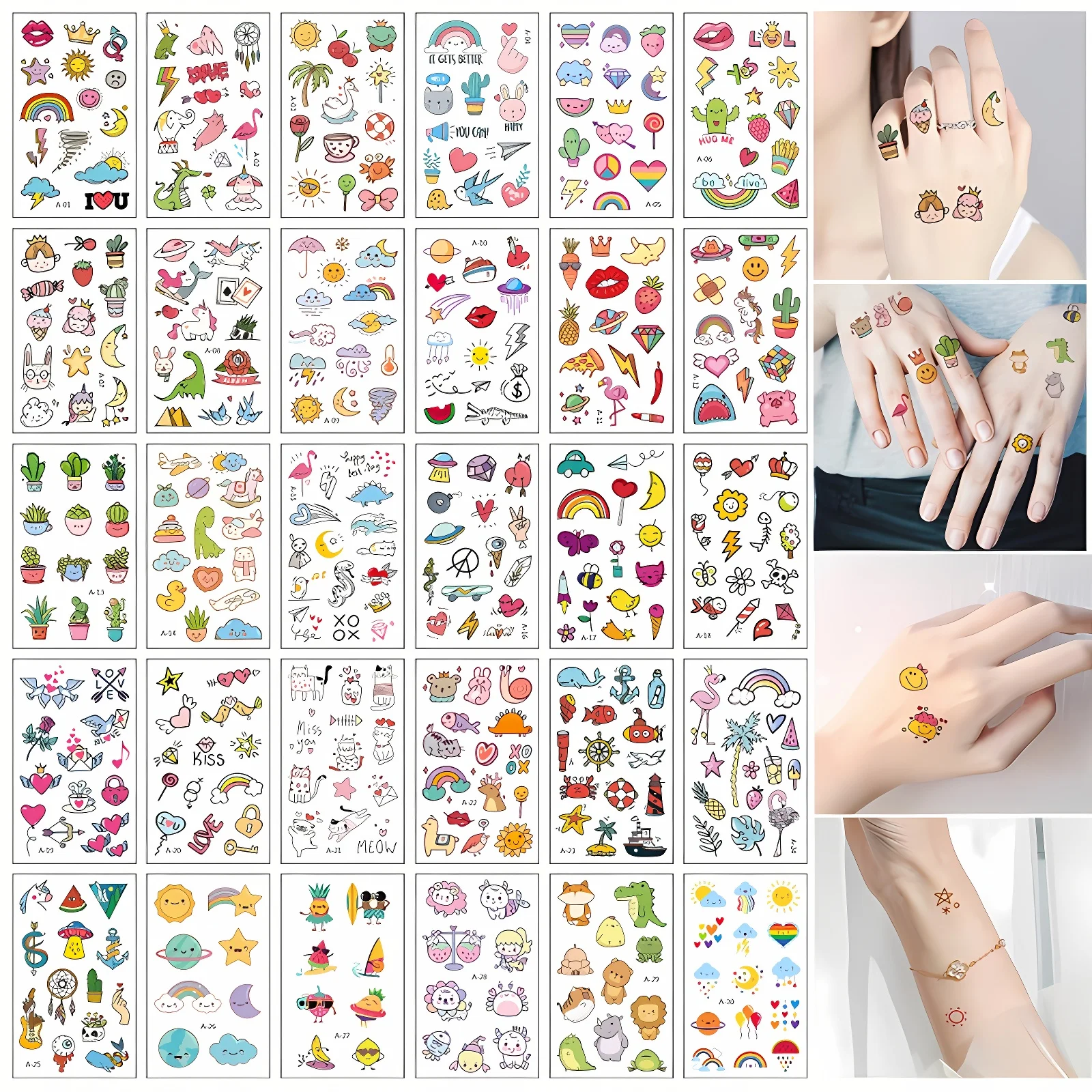 30pcs-lot-Kawaii-Tiny-Small-Temporary-Tattoos-Stickers-for-Finger-Hands ...