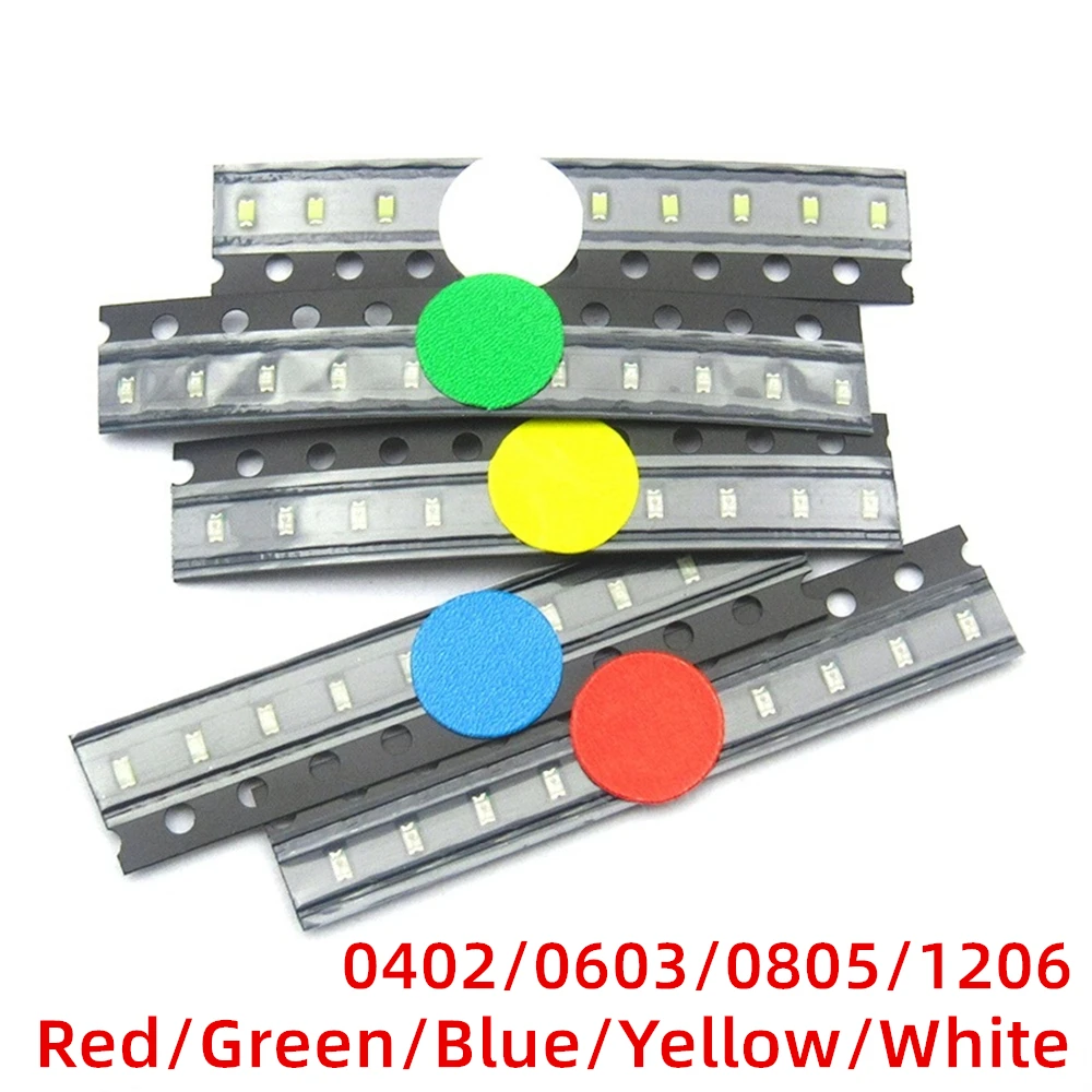 100pcs-0402-0603-0805-1206-1210-3528-5050-SMD-LED-Red-Yellow-Green ...