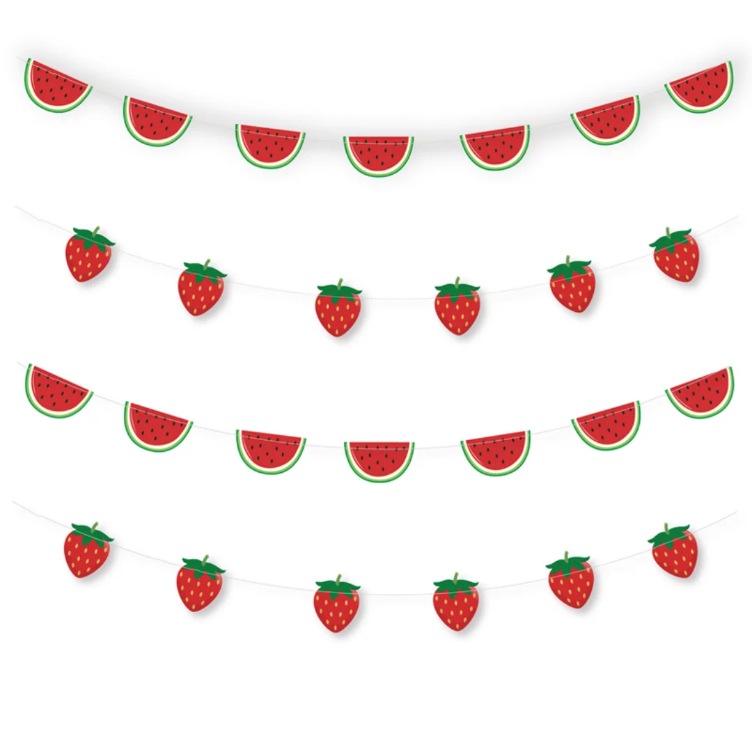 Watermelon Garlands Summer Watermelon Dwarf Banner Hawaiian Fruits ...