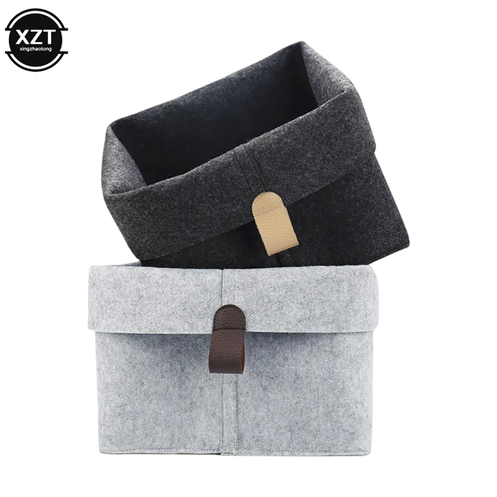 Nordic Felt Storage Basket Fashion Convenient Organizer Folding Hallway ...