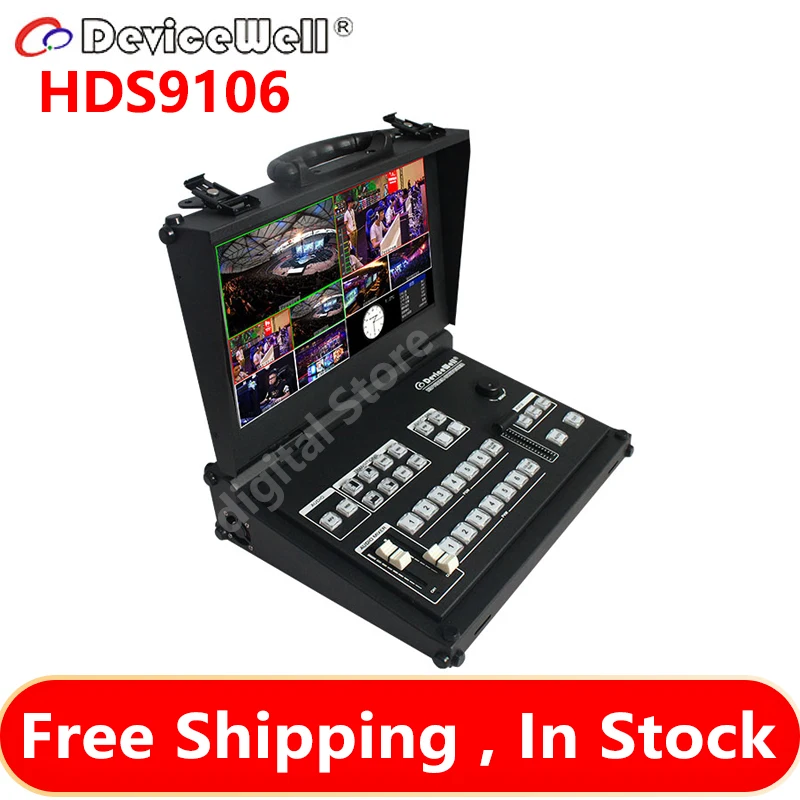 DeviceWell-HDS9106-Mini-6-channel-Guide-Switcher-Portable-Media-Live-Broadcasts-Video-11-6 ...