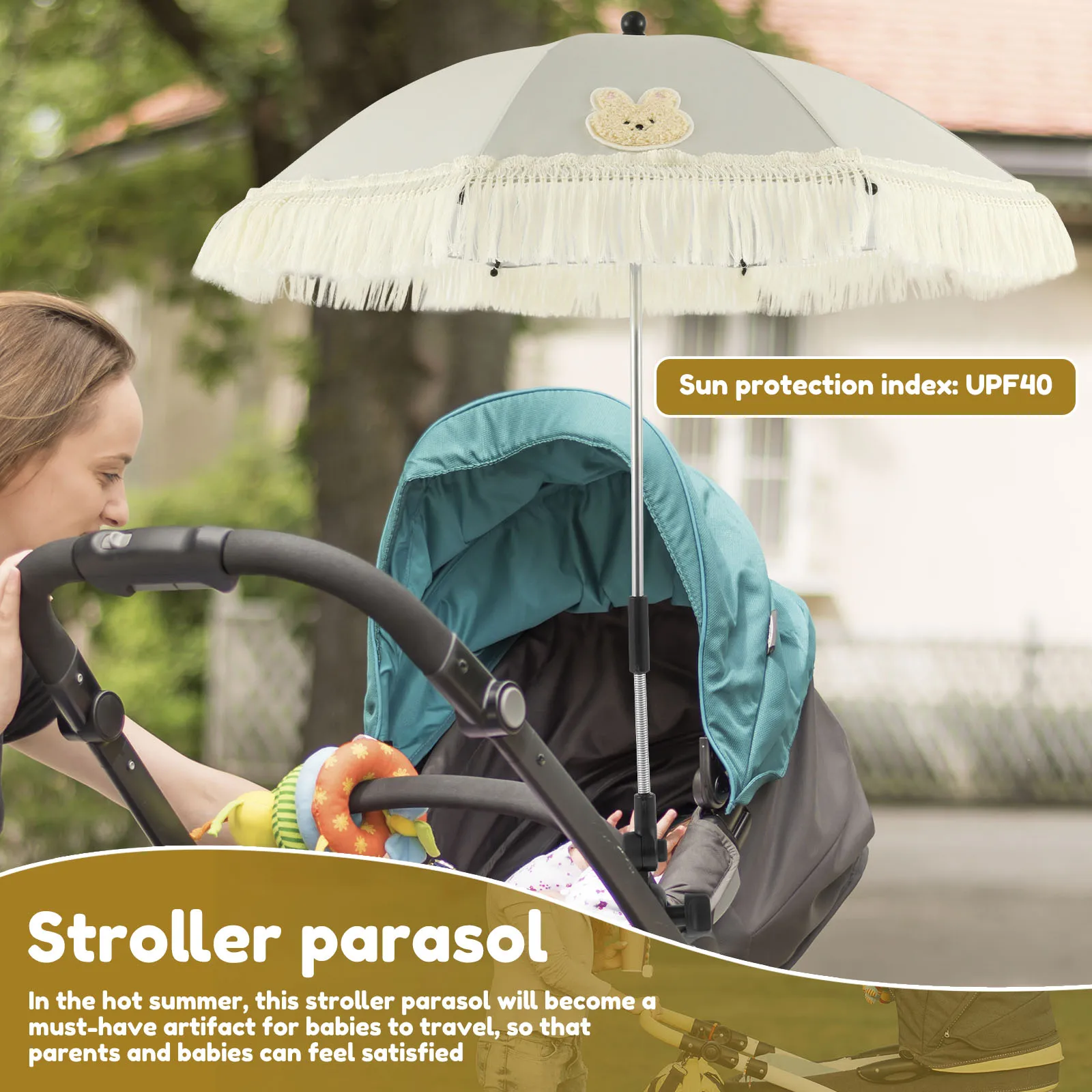 Universal Baby Stroller Umbrella 360 Degrees Adjustable Baby Car Pram ...