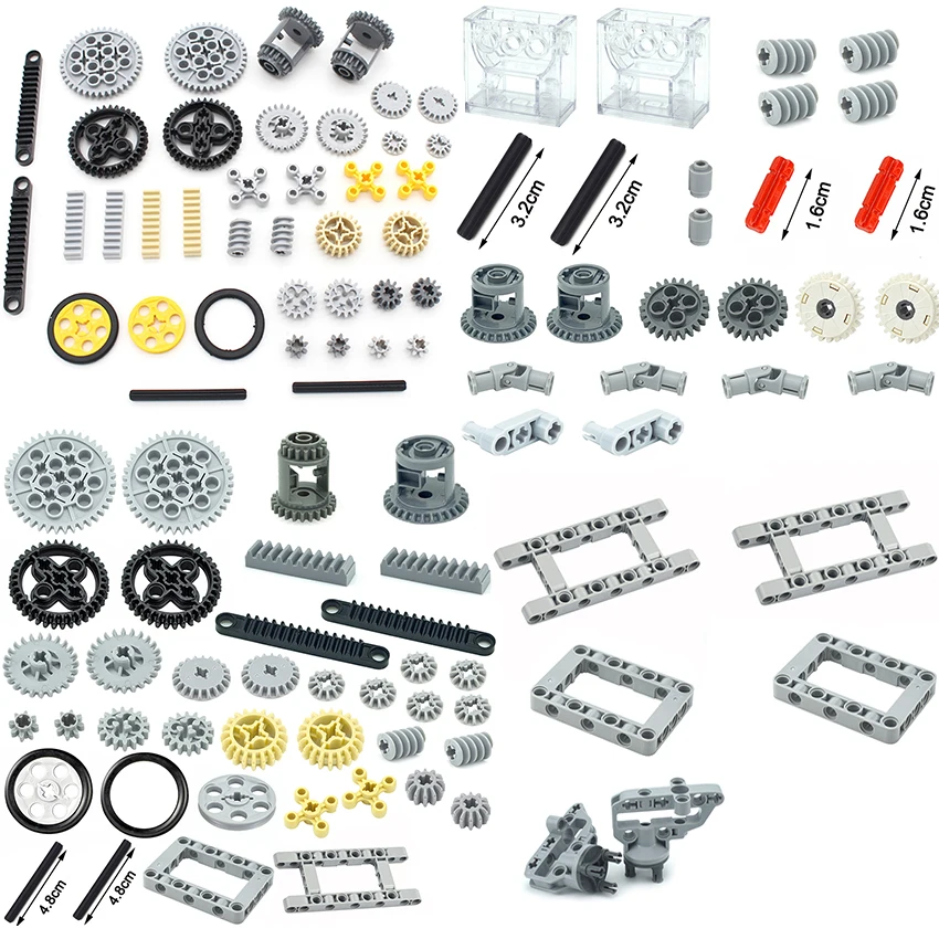 MOC Bricks Technical Accessories Bulk Multiple Sizes Gear Cross Axles ...