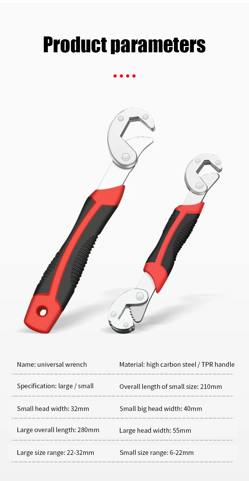 CLE A MOLETTE,22mm-32mm--Clé universelle antidérapante pour le travail ...