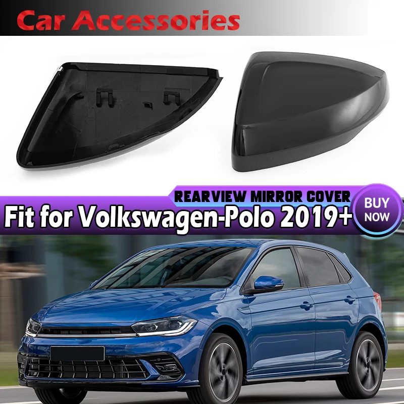Fit For VW Polo MK6 2019 2020 2021 2022-23 Side Gloss Black Door Wing ...