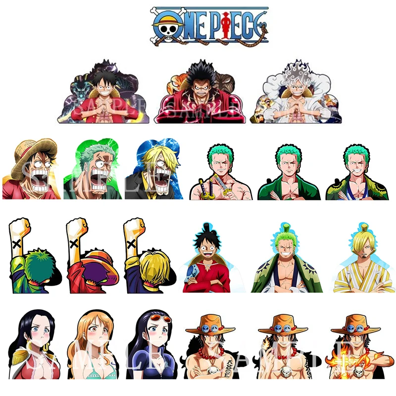 Anime-One-Piece-3D-Gradient-Stickers-Luffy-Zoro-Ace-Nami-Sanji ...