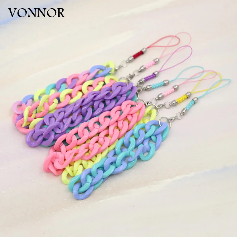 Multicolor-Acrylic-Chain-Anti-Lost-Mobile-Phone-Case-Chain-Women ...