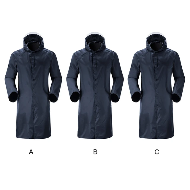 Waterproof Long Raincoat Reflective Strips Thickened Windproof Rain ...