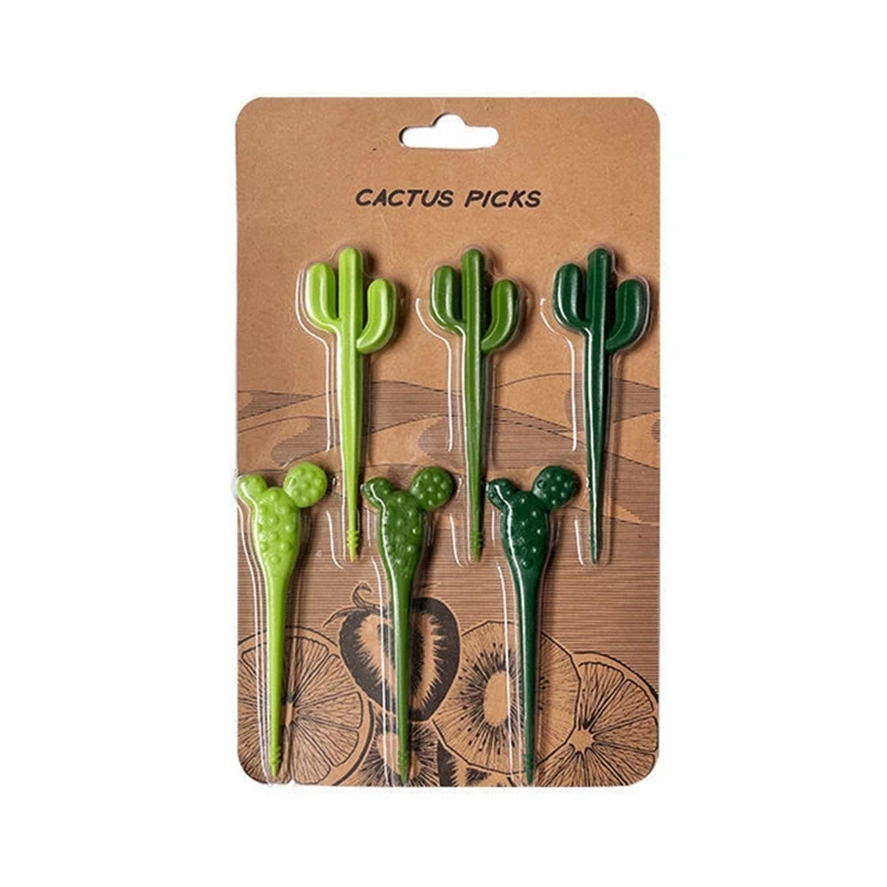 Cute-Cactus-Shaped-Food-Fruit-Pick-Forks-Bento-Box-Lunch-Box-Decoration ...