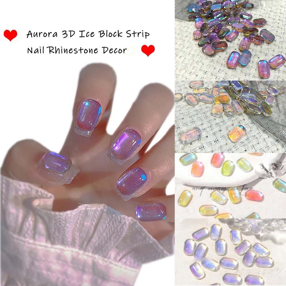 30-50Pcs-Clear-Aurora-Nail-Rhinestone-Decor-3D-Flatback-Resin-Thick-Ice ...