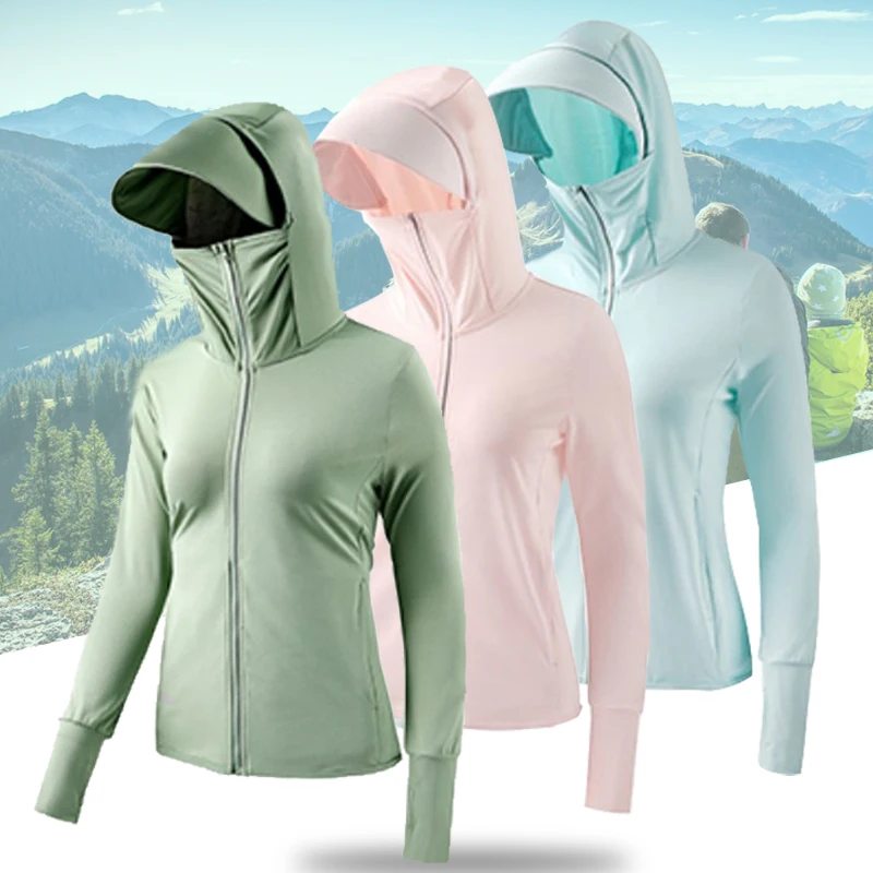 Summer Women Sun Protection Jacket Removable Brim Quick Dry Long Sleeve ...