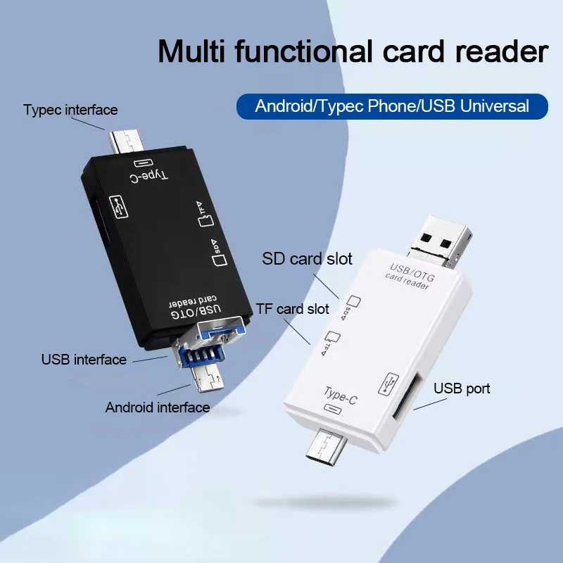 6 in 1 Card Reader OTG Type C Micro TF Card Reader Flash Drive Smart ...