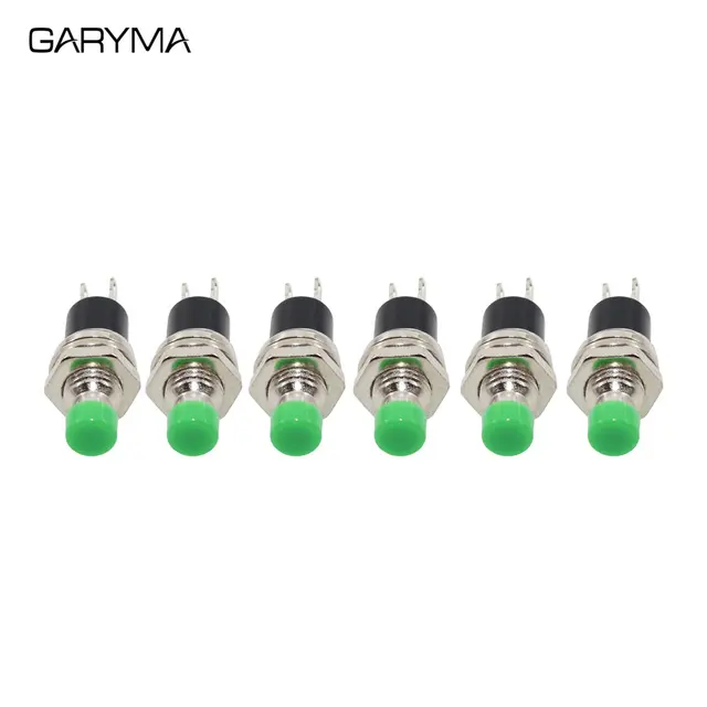 6Pcs PBS-110 Round Button 7mm Momentary Self-resetting Push Button Switch ON OFF Red Yellow ...