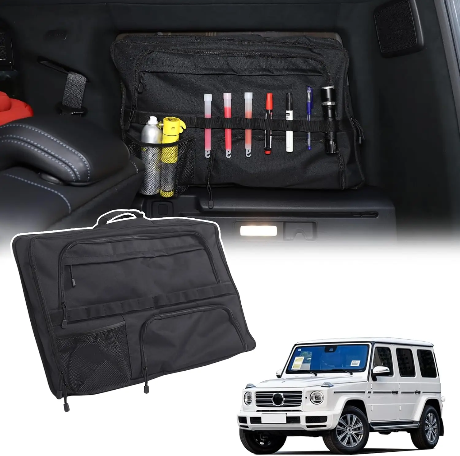 Cloth Car Trunk Side Window Storage Bag For Mercedes Benz G Class W463 ...