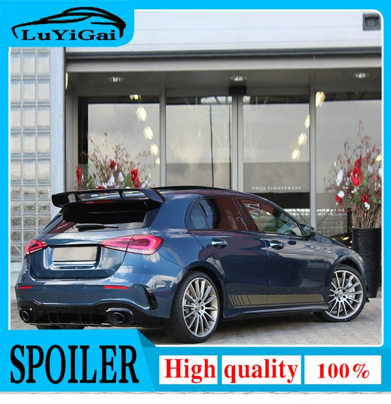 for-mercedes-A-class-W177-rear-spoiler-Black-painted-sports-w177 ...