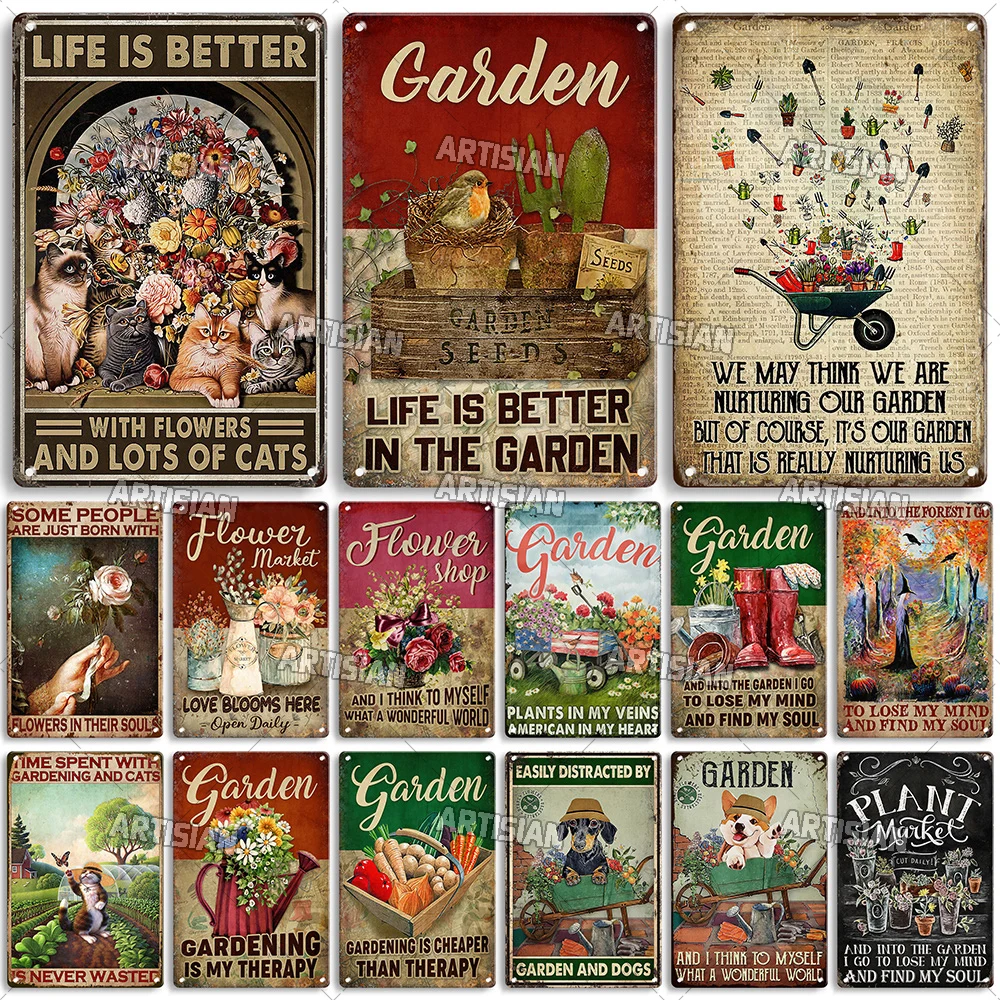 Artisian-Gardening-cartel-de-Metal-para-Hobby-cartel-de-hojalata-placa ...
