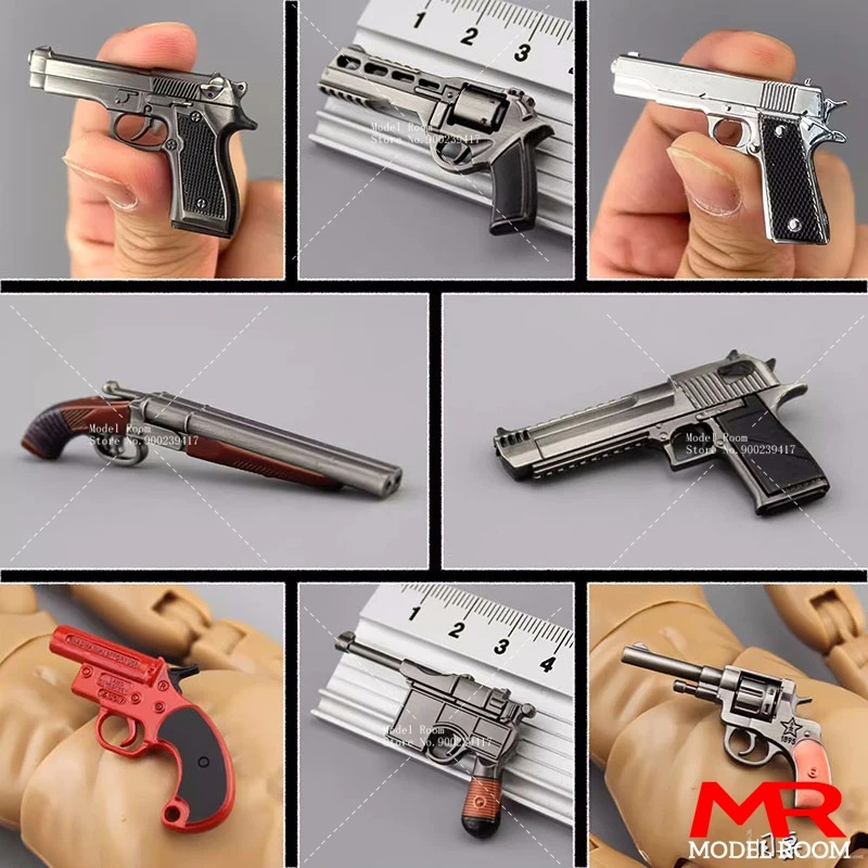 1-6-Scale-M1911-M1896-Glock-P38-PPK-Revolver-Pistol-Handgun-Mini-Model ...