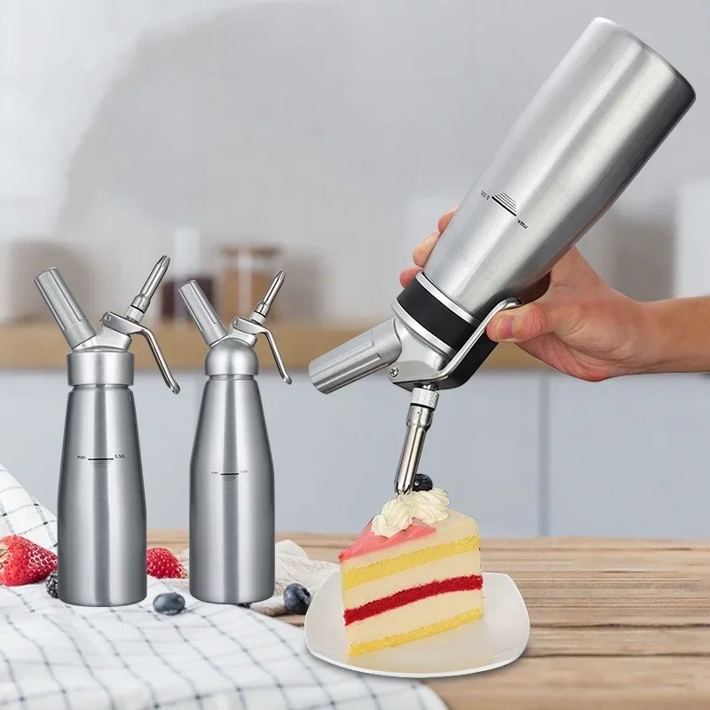 500/1000ml Whipped Cream Gun Foamer Cream Dispenser with 3 Decorating ...