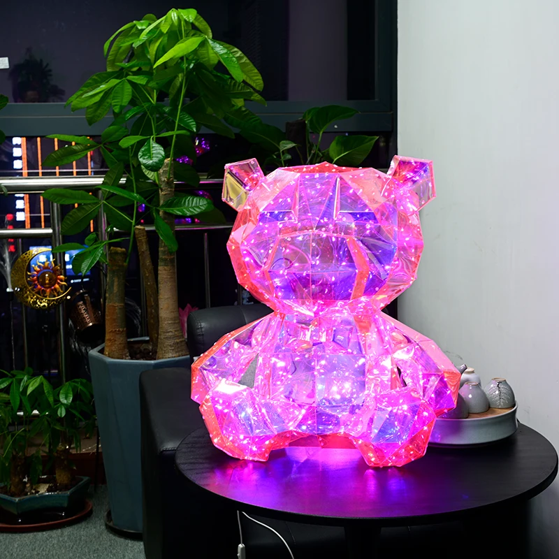 Novelty Lights Mall Decoration Symphony Neon Bear Diy Lamps Happy ...