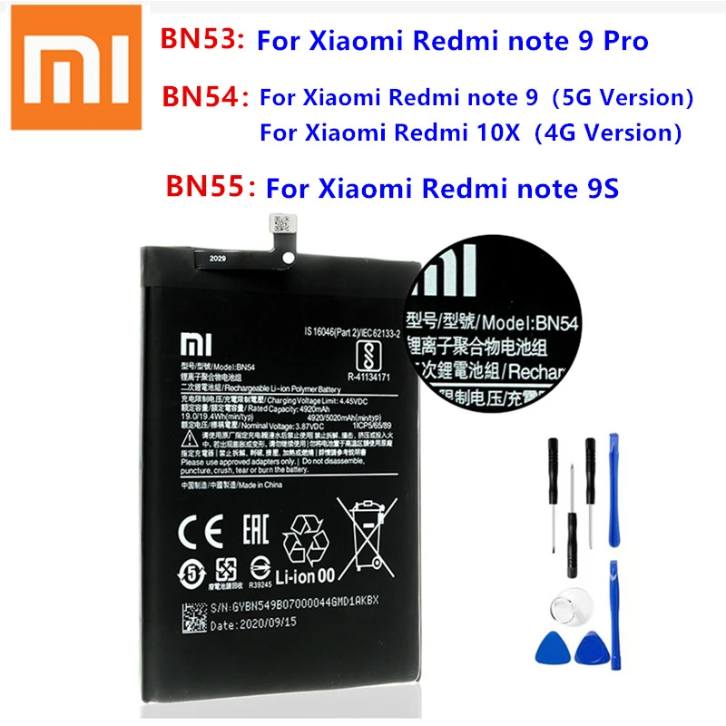 Novo 100% original 5020mah bn53 bn54 bn55 bateria para xiaomi redmi ...