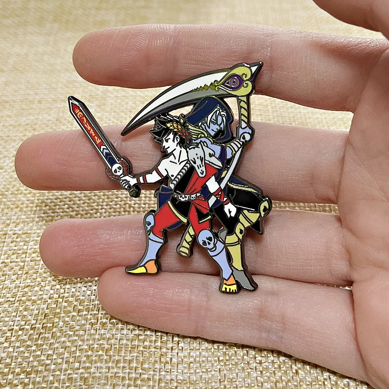 Zagreus and Thanatos enamel pin game Hades fanart metal badge Greek ...