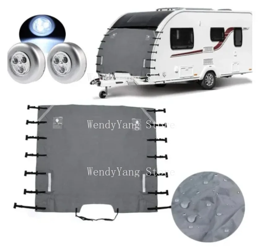 Waterproof Caravan Front Towing Cover Chip Protector With Led Guards ...