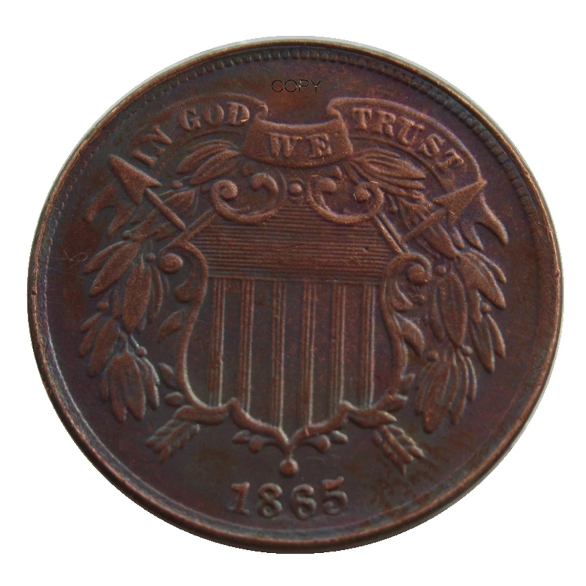 Reproduction US 1864-1865 Two Cents Copper Commemorative Coins ...