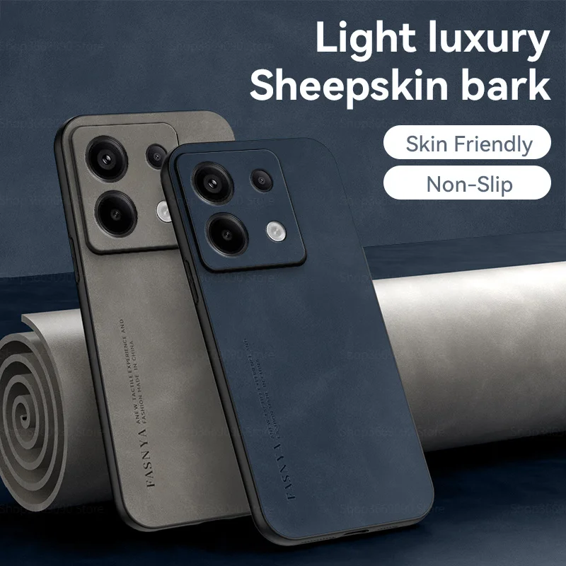 Redmy-Note13-Case-Sheepskin-Leather-Soft-TPU-Frame-Phone-Cover-For ...