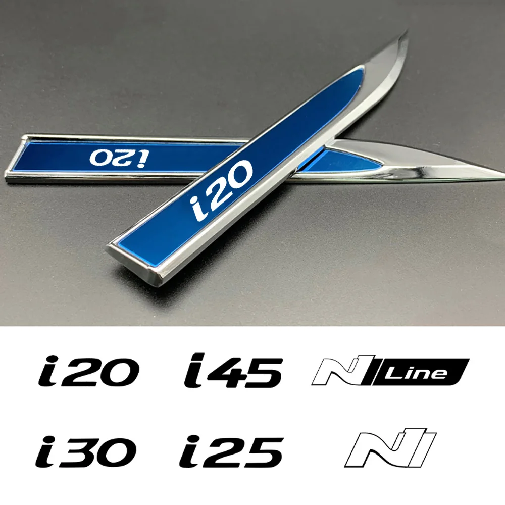 2PCS-Car-sticker-Emblem-Metal-3D-Decor-Blade-Style-For-Hyundai-i10-i20 ...