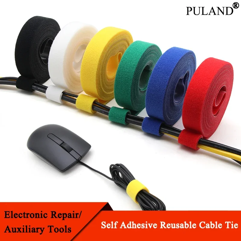 5m-roll-Cable-Ties-Reusable-Loop-Bundle-Self-Adhesive-Fastener-DIY ...