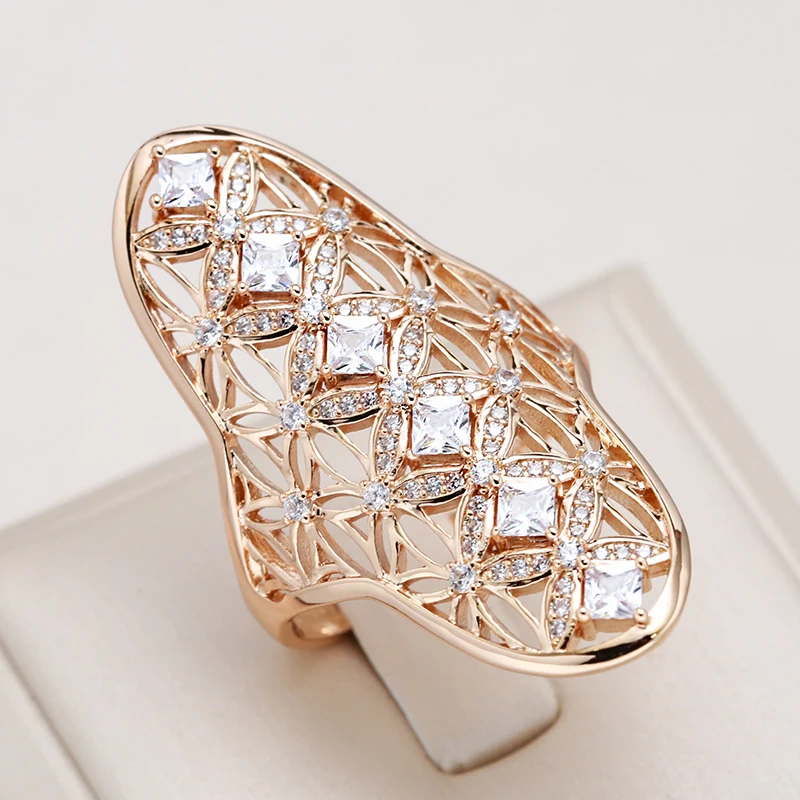 Kinel-Unique-585-Rose-Gold-Big-Ring-For-Women-Fashion-Natural-Zircon ...
