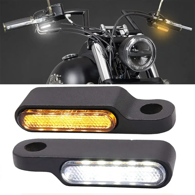 2Pcs-Motorcycle-Mini-Led-Turn-Signal-Light-Blinker-White-Running-Lamp ...