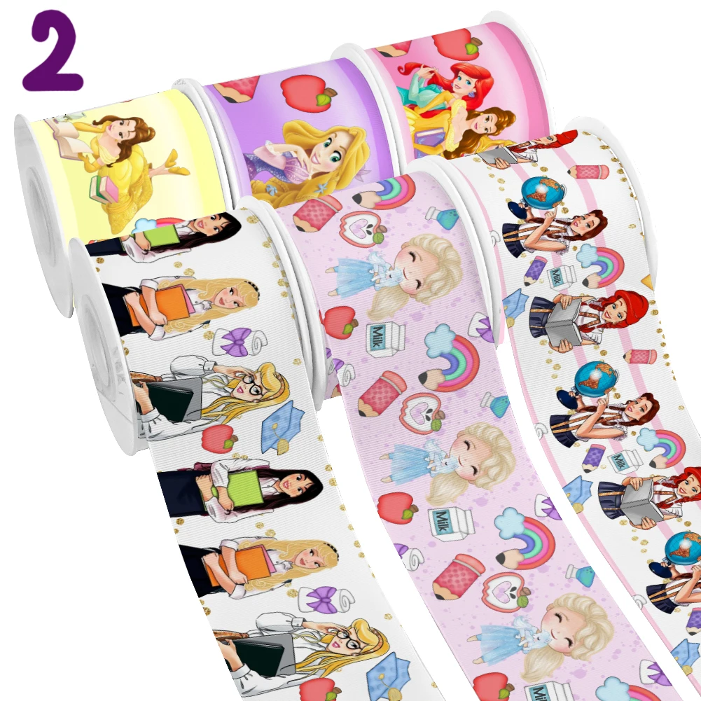 Back-to-School-Disney-Cartoon-Many-Princess-Design-Printed-Grosgrain ...