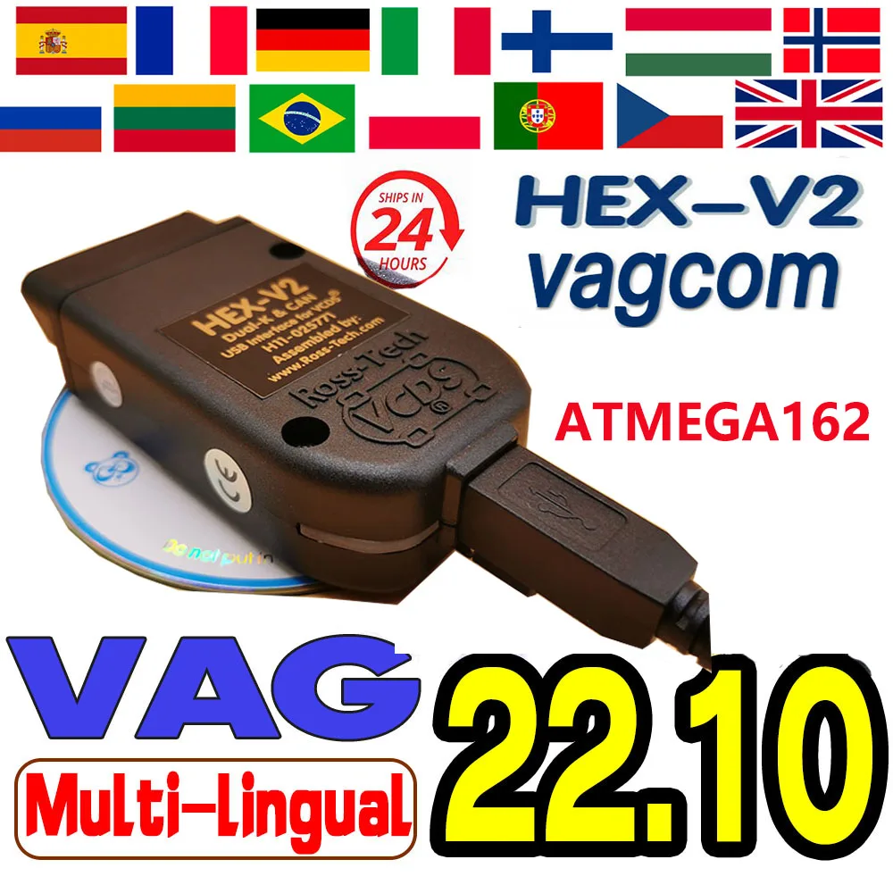 VAGCOM 22,10 VAG COM 22,3, Popular Vcds 2023, Francais Hex V2 para VW, AUDI, Skoda, Seat, Vag 22 ...