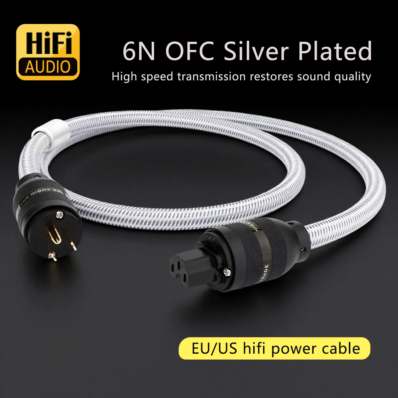 HiFi Power Cable 13AWG Audiophile Power Cable Pure Copper Plugs 125V ...