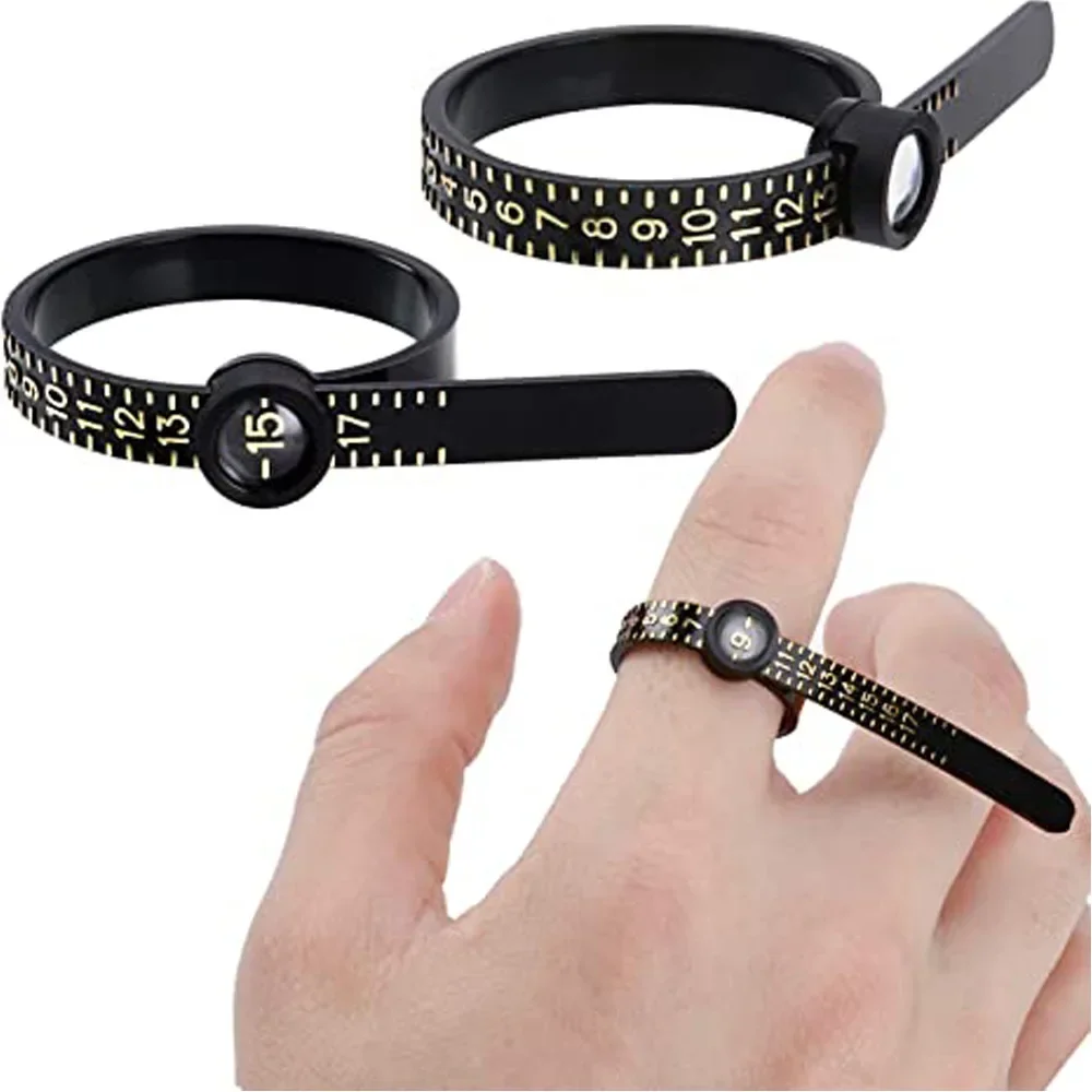 Ring With Magnifying Glass, Measuring With Ring Soft Ruler, Plastic ...