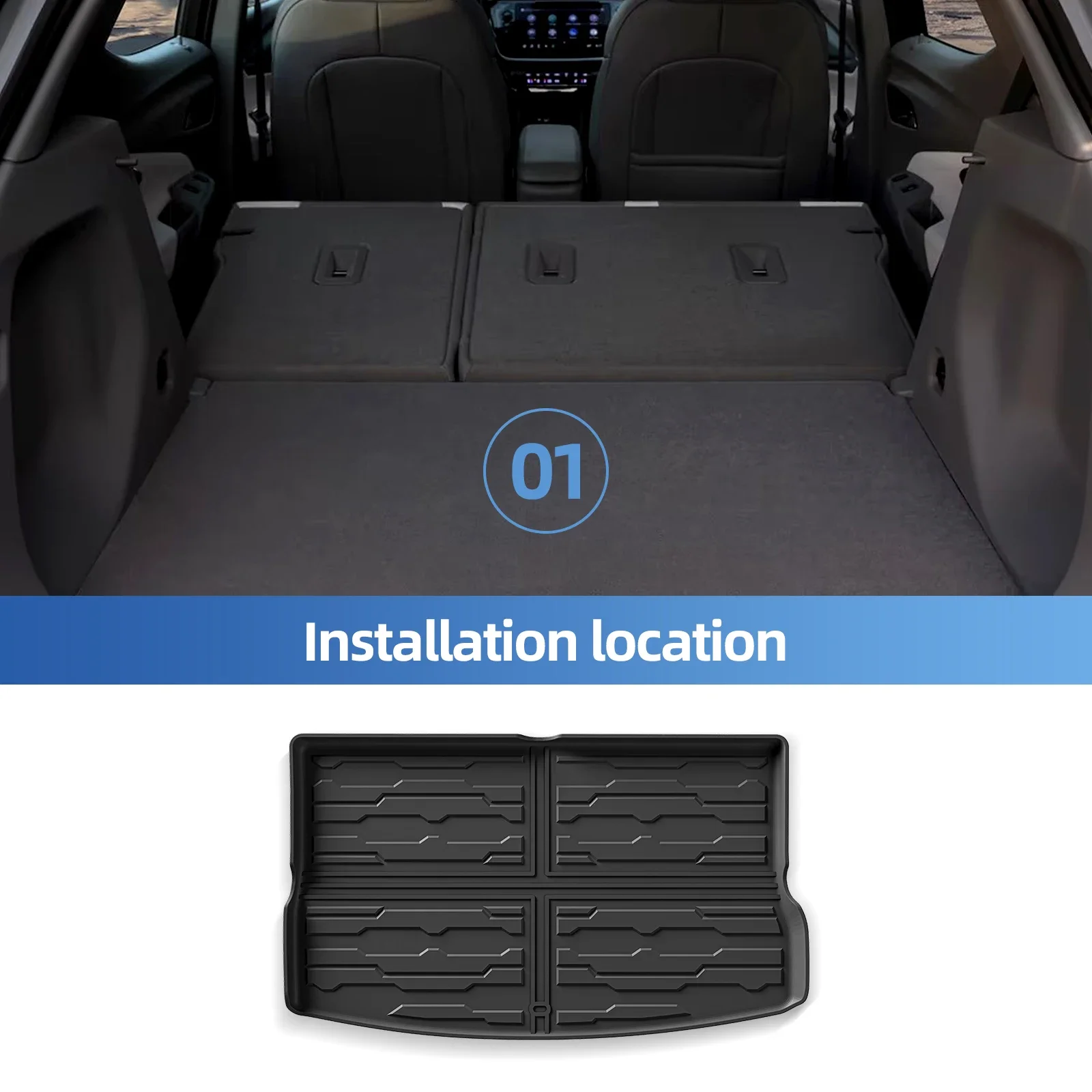 LUCKEASY for Chevrolet Chevy Bolt EUV 2022-2024 Car Floor Mats Cargo ...