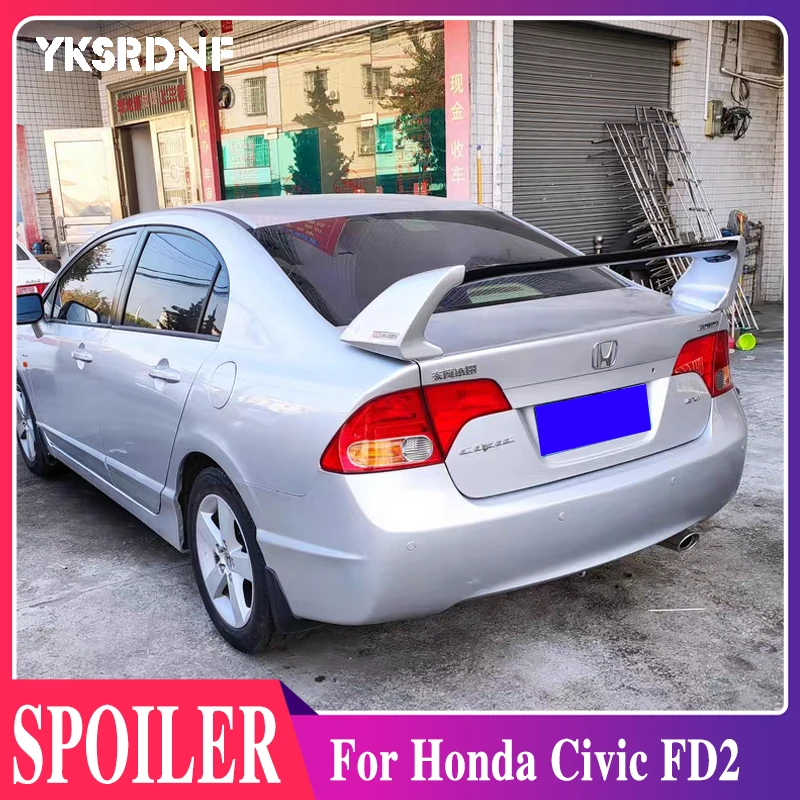 For Honda Civic FD2 Black Red Spoiler 2006-2015 High Quality ABS ...