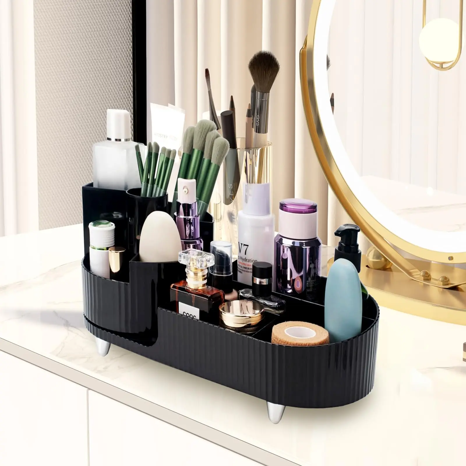 New-360-Rotating-Makeup-Organizer-Large-Capacity-Cosmetic-Display-Case ...