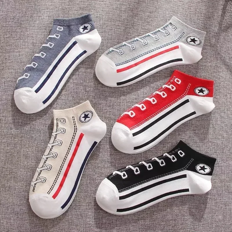 5-Pairs-Men-s-Women-s-New-Boat-Socks-Short-Tube-Preppy-Canvas-Socks ...