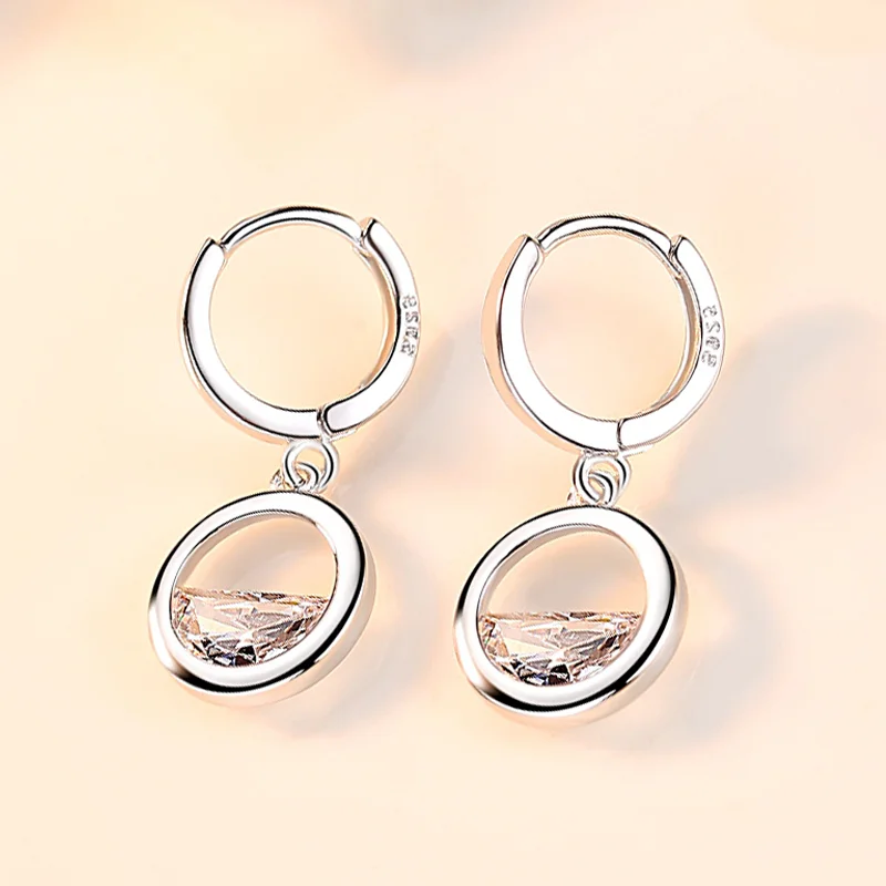yichong-Female-Earrings-silver-color-925-silver-needle-Semicircular-Water-Drop-Zircon-Earrings ...