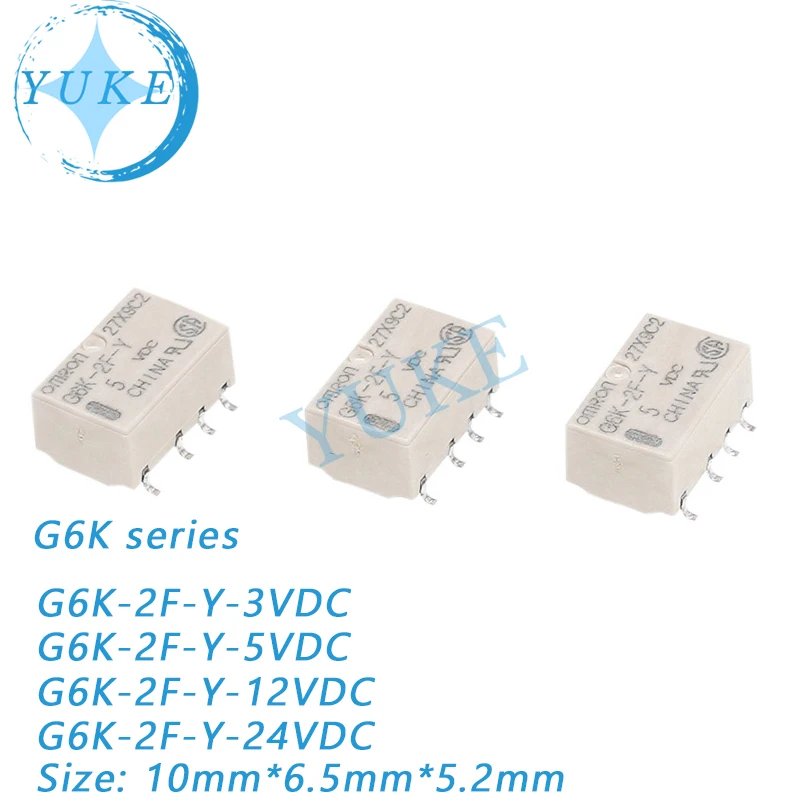 2PCS original signal relay G6K-2F-Y-5VDC G6K-2F-Y-3V 12V 24V patch 8 feet 1A G6K-2G-Y- 3VDC 5VDC ...