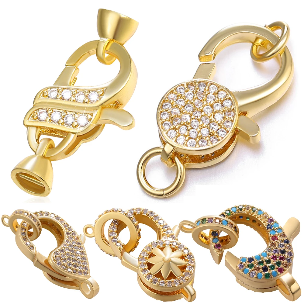 Juya 18K Real Gold Plated Accessory Fastener Closure Lobster Lock ...