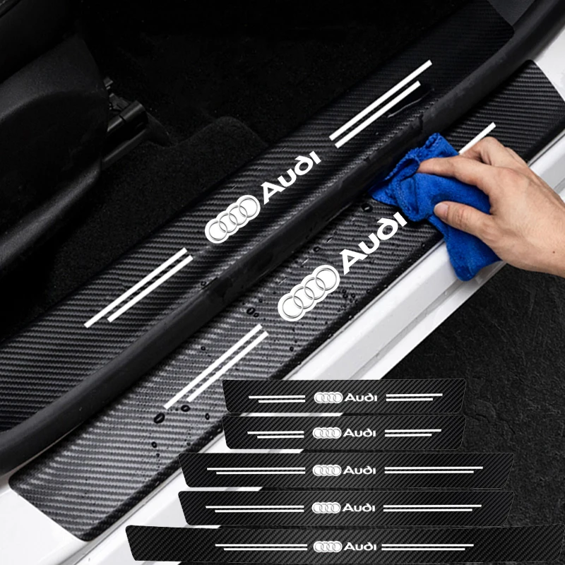 5Pcs-Car-Emblem-Threshold-Door-Sill-Protector-Anti-Scratch-For-Audi-A1 ...