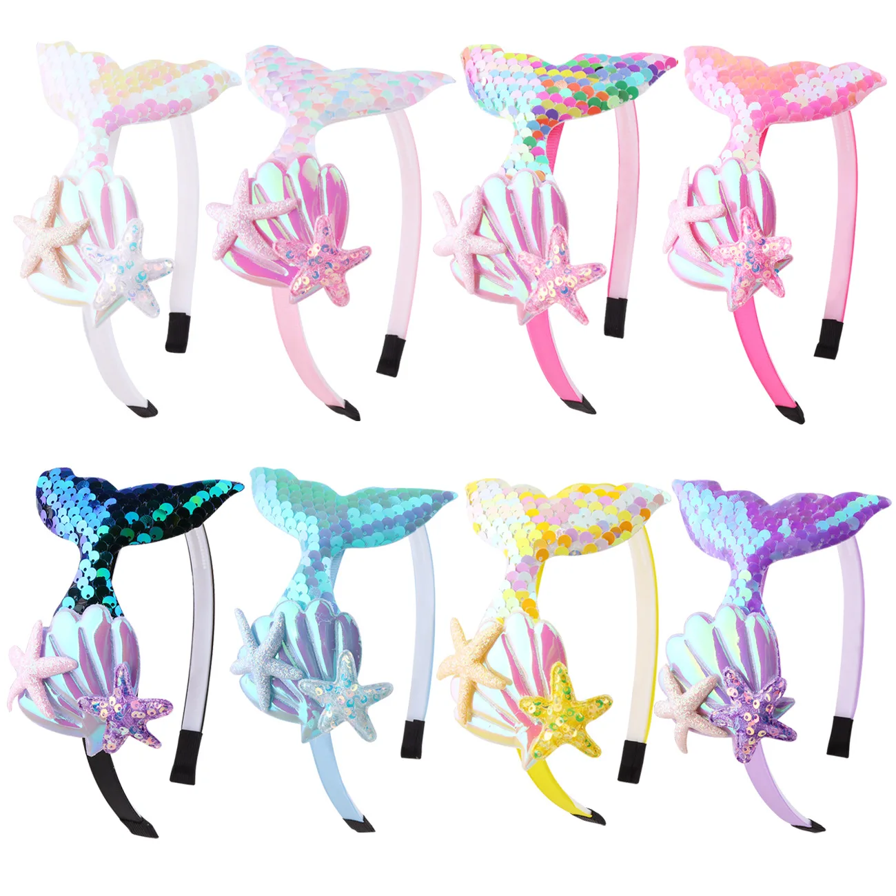 Mermaid Headbands for Girls Fish Tail Hair Band for Women White ...