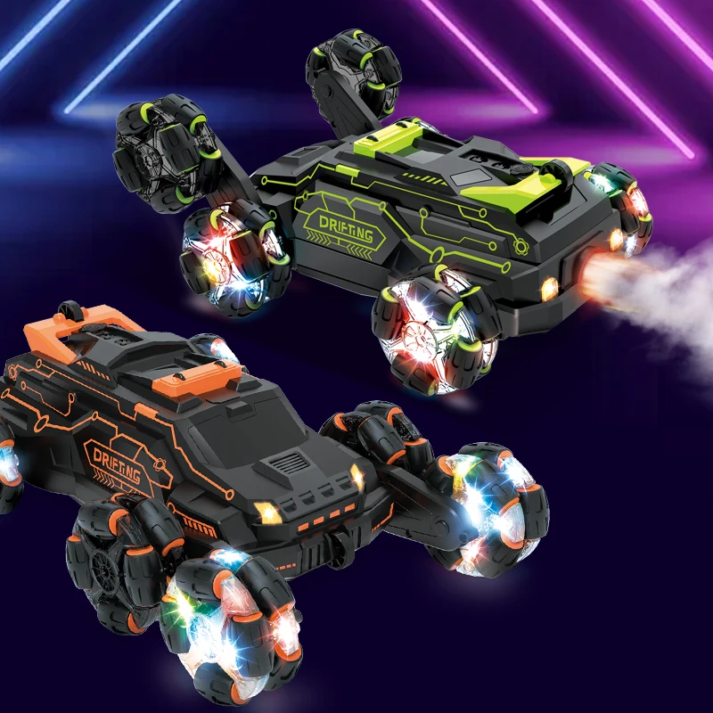 Six Wheel Spray RC Stunt Car 4WD Swing Arm Drift Vehicle Gesture ...