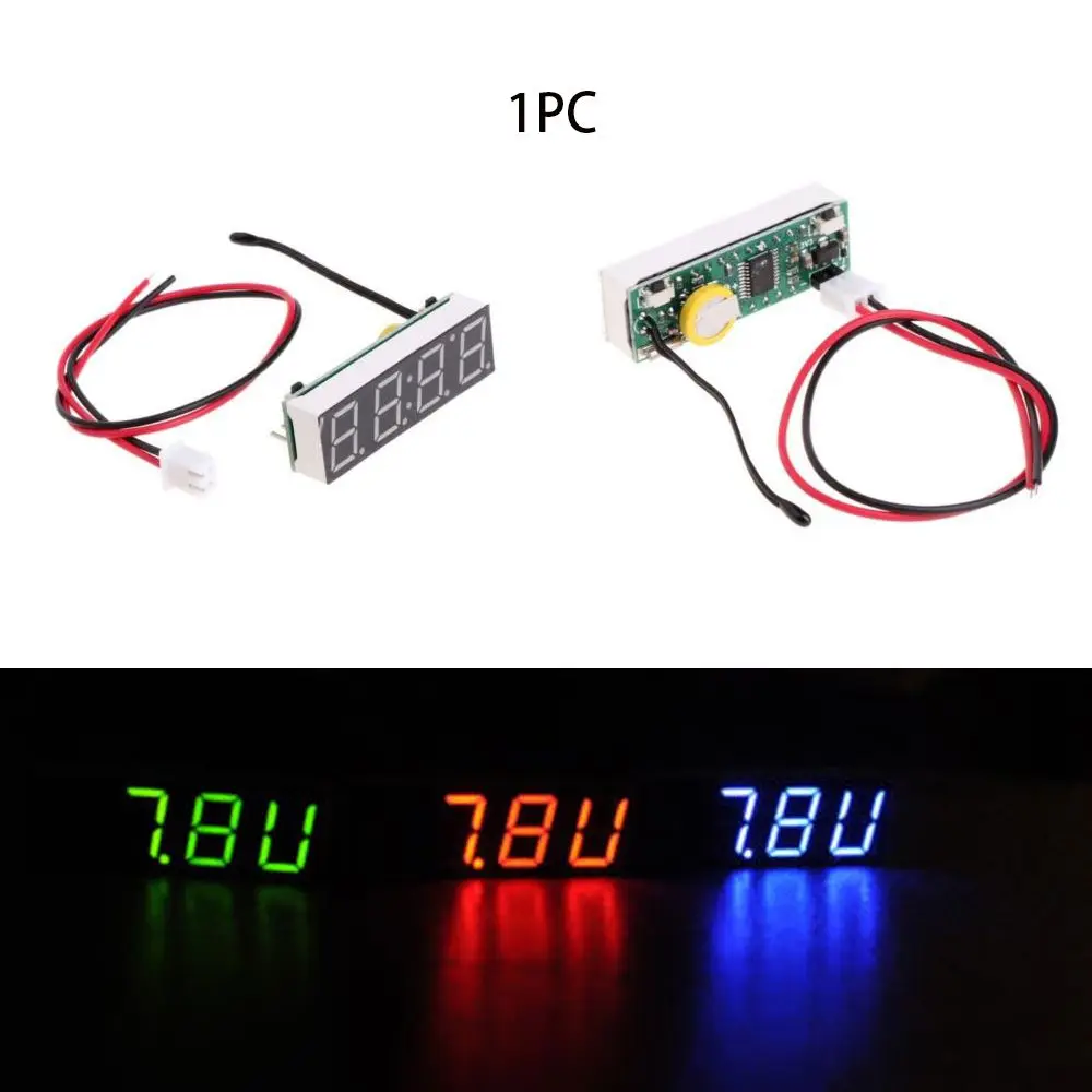 Motorcycle-Voltmeter-Mini-Digital-Timer-LED-Display-Thermometer-Car ...