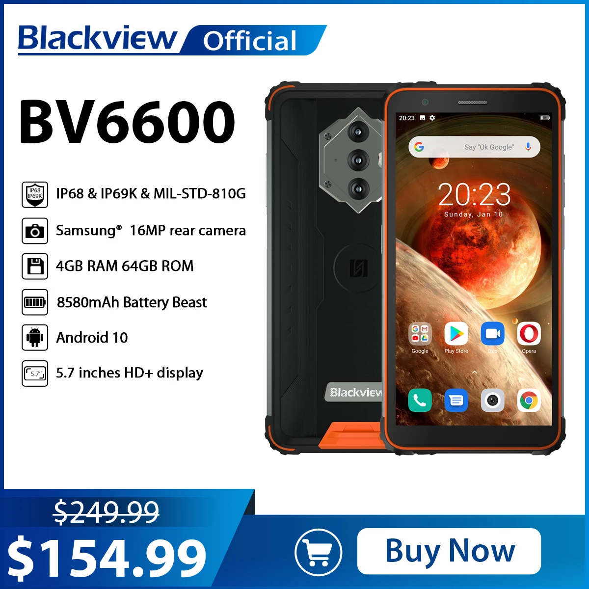 Blackview-BV6600-IP68-Waterproof-8580mAh-Rugged-Smartphone-Shockproof ...