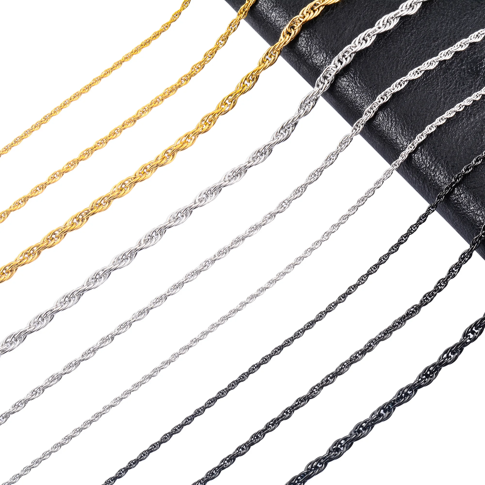 Women-s-Men-s-Stainless-Steel-Jewelry-Accessories-Long-Necklace-Twist ...