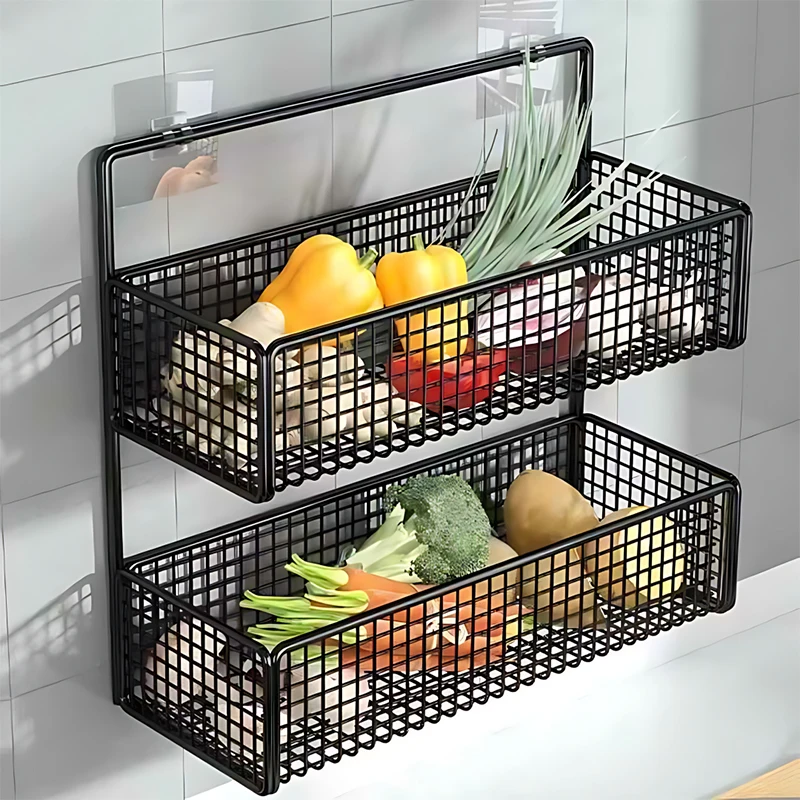 Kitchen-Wall-Mount-Storage-Rack-Non-Perforated-Wall-Mounted-Storage ...